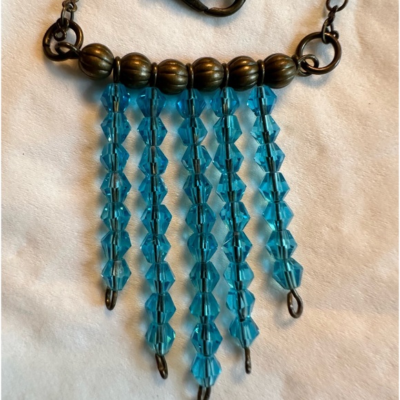 Hand Crafted | Jewelry | Artisan Cerulean Blue Faceted Beads Bronze ...